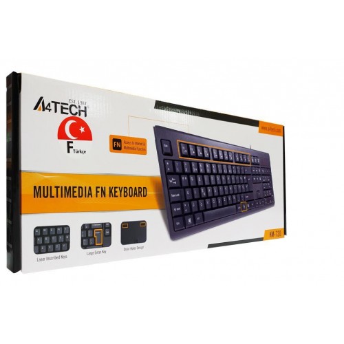 KLAVYE-A4 TECH KM-720 FN (F) TR MM USB SIYAH KABLOLU | tekizmir.com